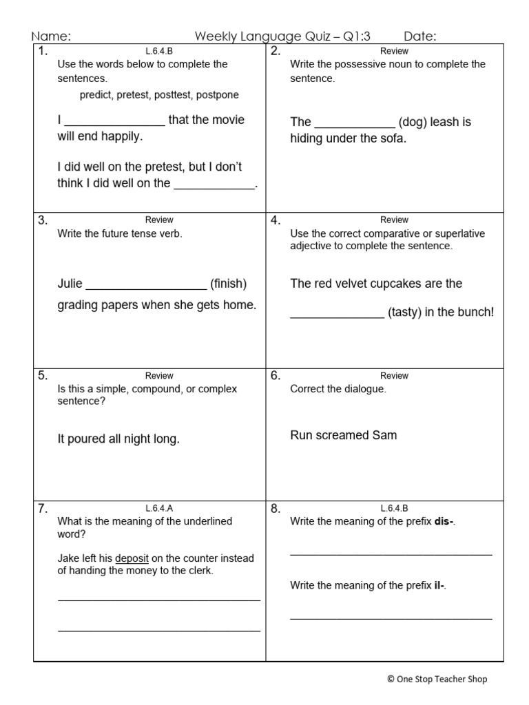 3 Weekly Quiz Q1 (Word Study Dis - Il-) | PDF | Morphology | Language ...