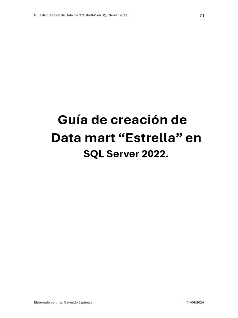 Guía de Creación de Data Mart Estrella en SQL Server 2022 | PDF ...