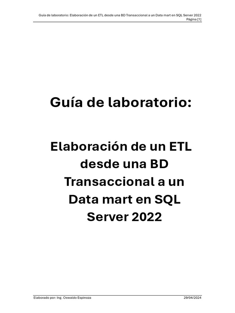 Guía de Laboratorio SSIS - Transformaciones y Conversion de Datos | PDF | Servidor SQL de ...