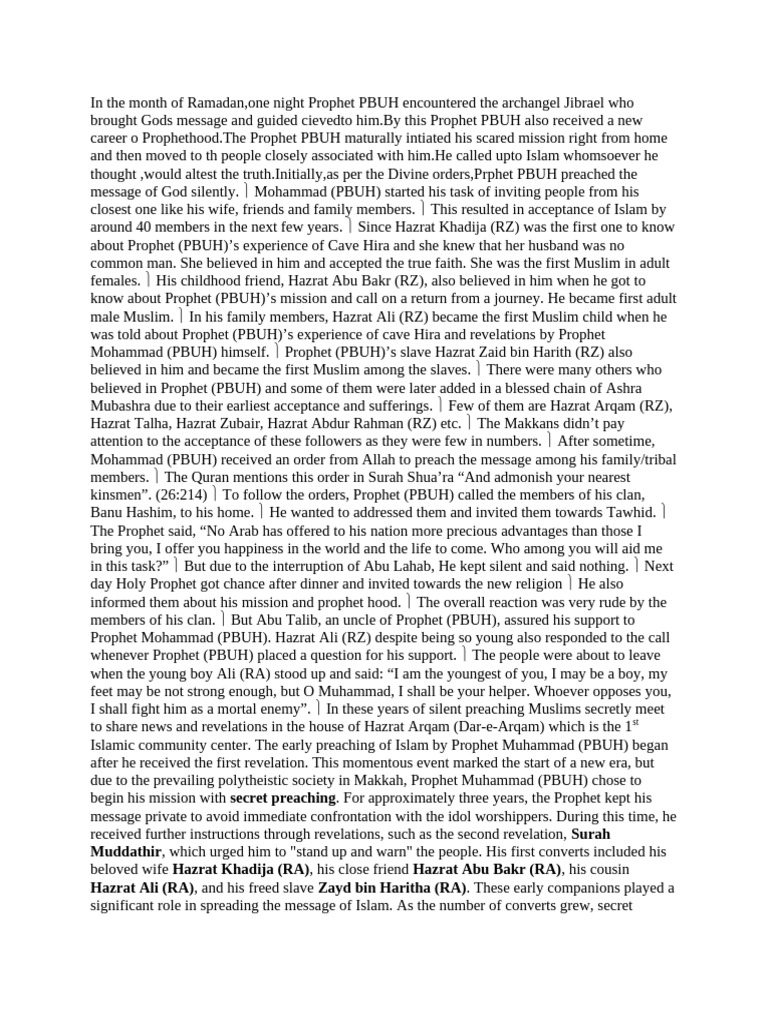 Early Life and Preaching of Prophet Muhammad | PDF | Muhammad ...