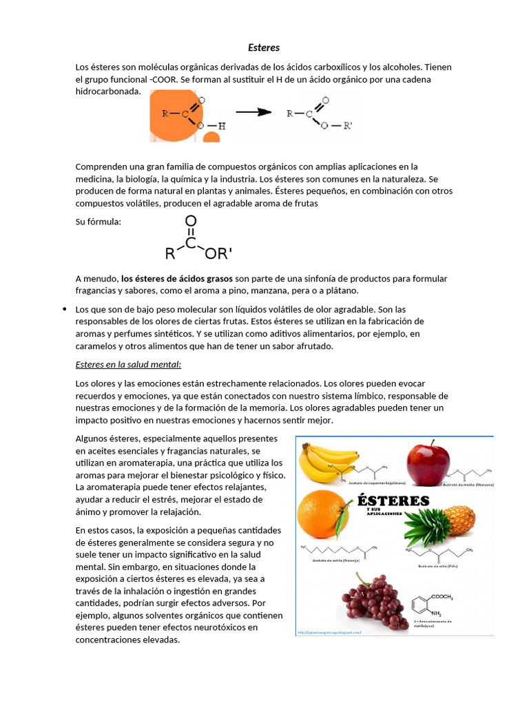 Esteres | PDF | Ester | Perfume