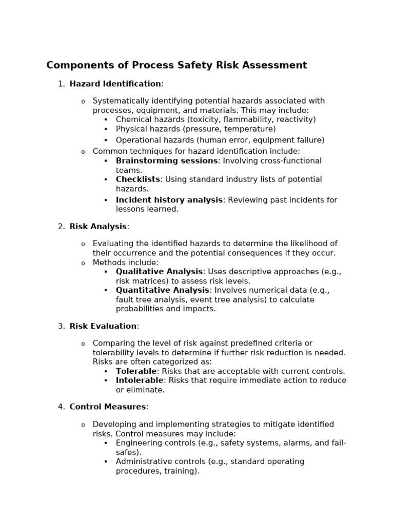 Components of Process Safety Risk Assessment | PDF | Risk | Risk Assessment