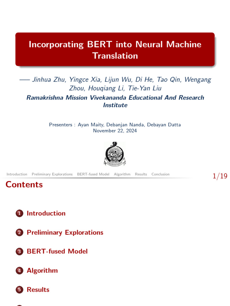 Incorporating BERT Into NMT-1 | PDF | Artificial Intelligence | Intelligence (AI) & Semantics
