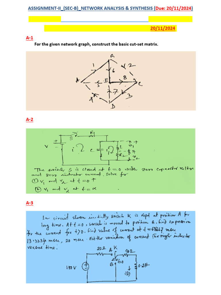 Assignment - 2 - Network Analysis & Synthesis | PDF
