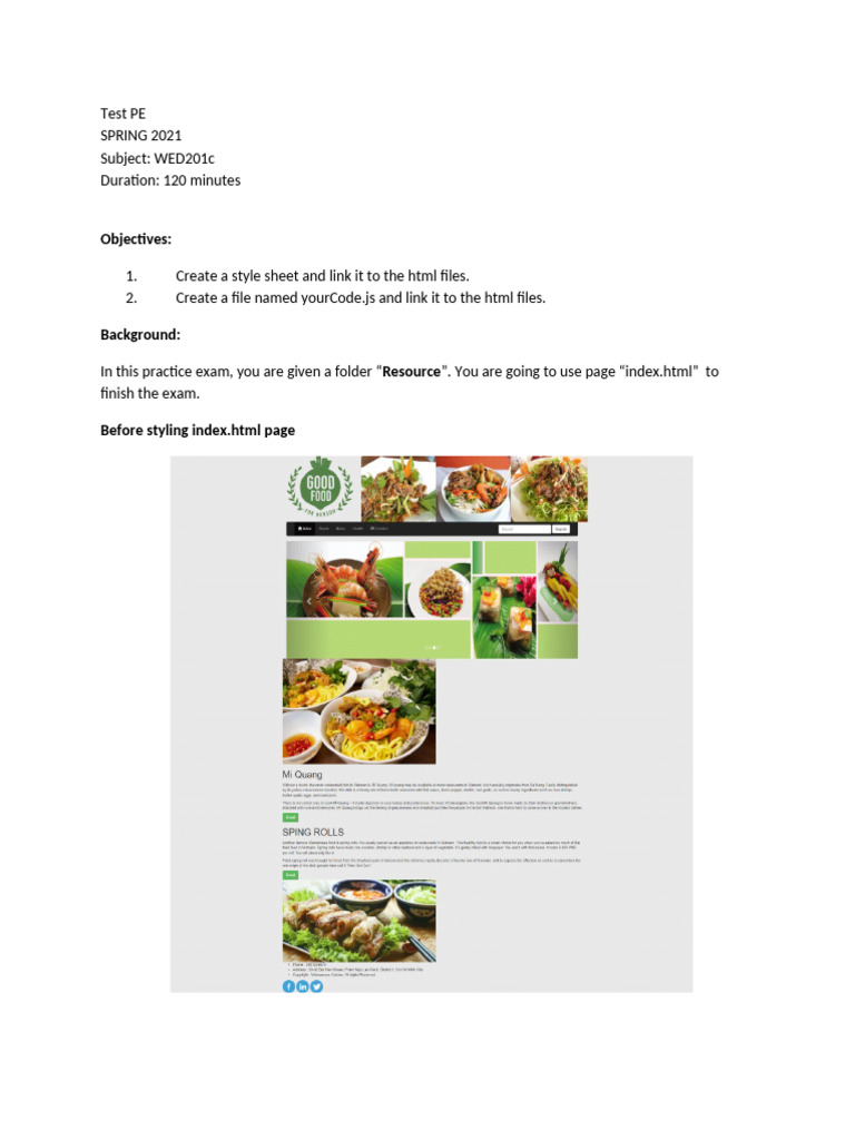 Practical Exam De1 | PDF