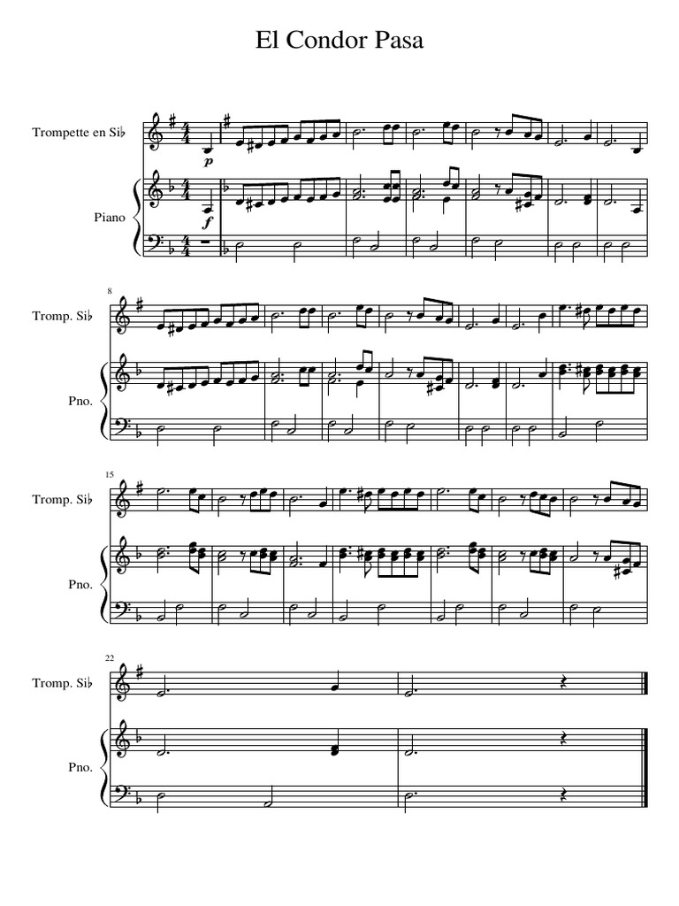 El - Condor - Pasa Partition Avec Trompette 1 | PDF