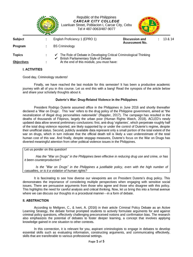 Epro 1 Module 7 For Bscrim | PDF | Critical Thinking