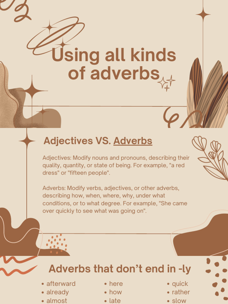 Types of Adverbs | PDF