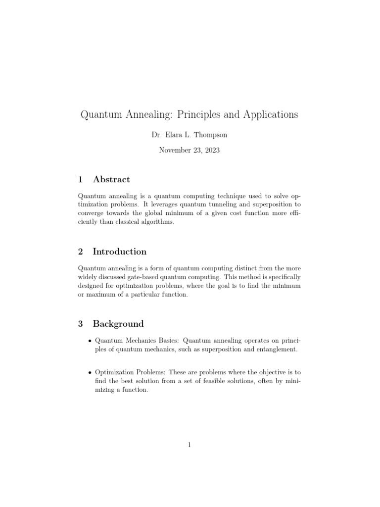 Quantum Annealing: Principles and Applications | PDF | Quantum Computing | Computer Science