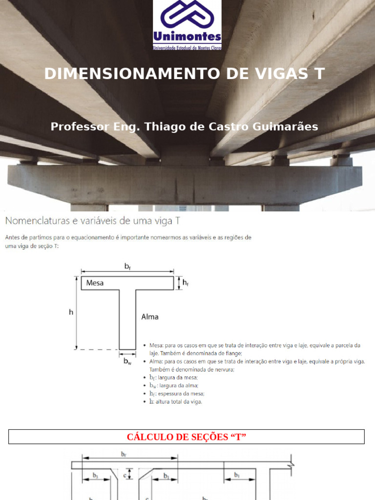 Dimensionamento de Vigas T | PDF