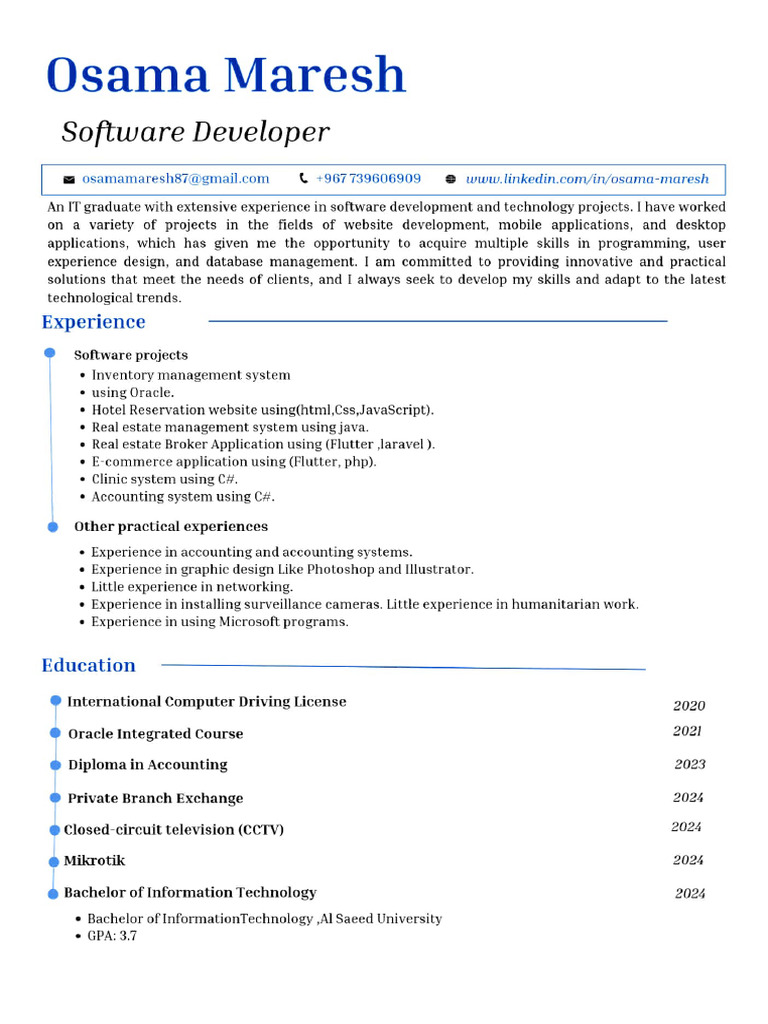 Tech-Savvy Software Developer Profile | PDF