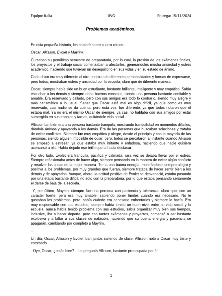 Problemas Académicos (Sin H.S.) | PDF | Ansiedad