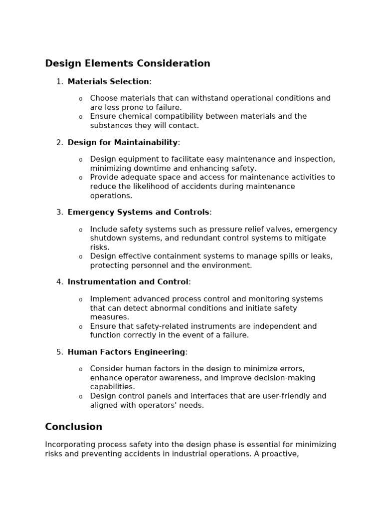Key Design Elements for Process Safety | PDF