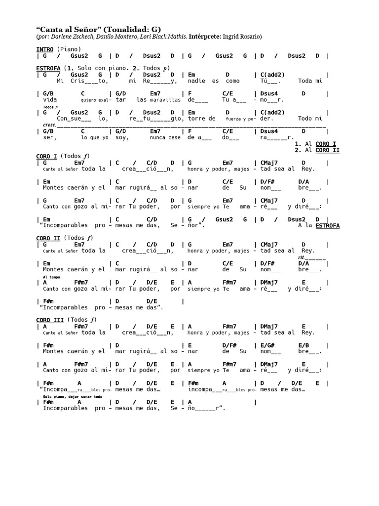 Canta Al Señor (G) - Ingrid Rosario | PDF