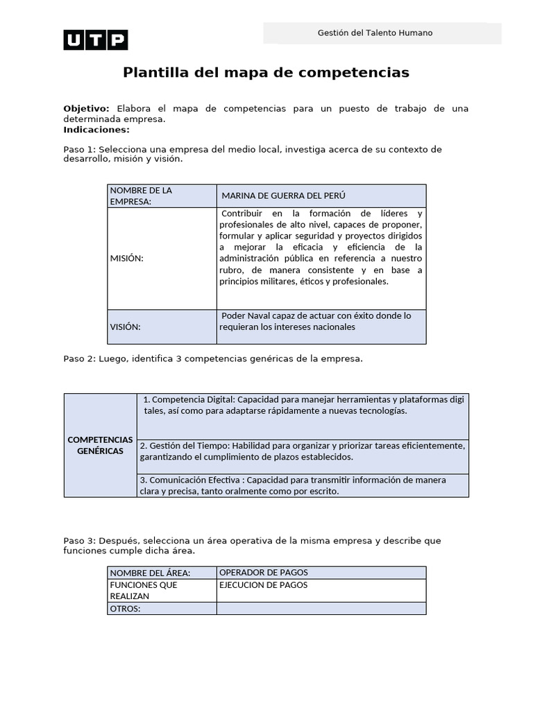 Tarea de Mapa de Competencias | PDF | Business