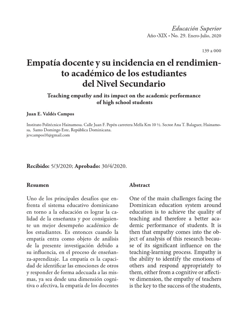 205-Texto Del Artículo-739-1-10-20200825 | PDF | Maestros | Empatía