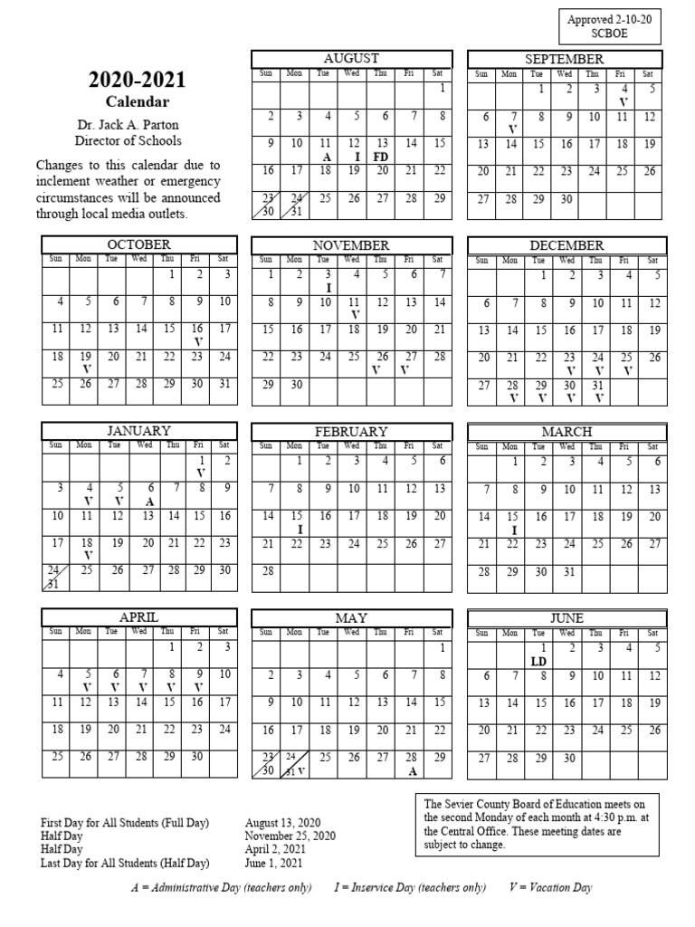 2020-2021 Academic Calendar | PDF