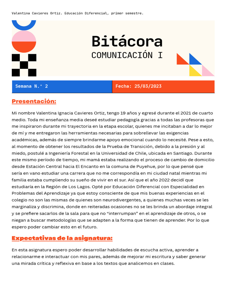 Bitácora 1. | PDF