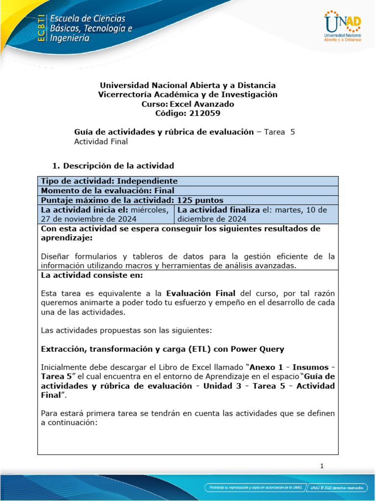 Actividad Final Excel Avanzado 2024 | PDF | Evaluación | Plagio