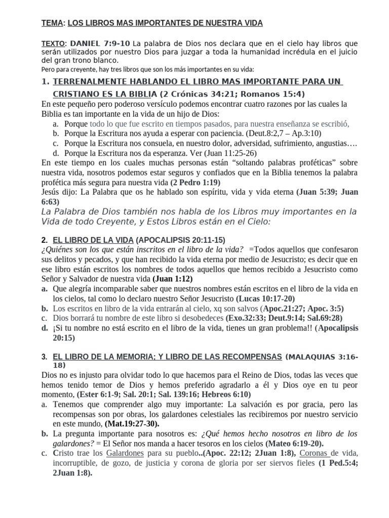 Los 3 Libros Mas Importantes | PDF | Biblia | Vida eterna (cristianismo)