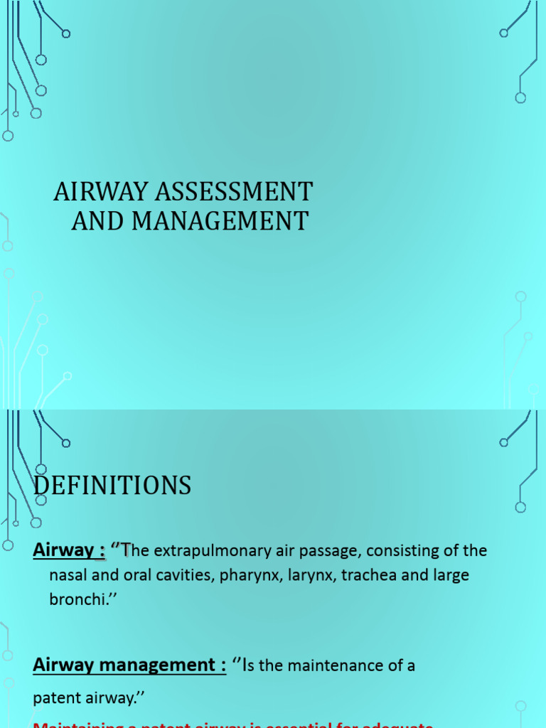 Airway Assessment and Management | PDF | Clinical Medicine | Medical ...