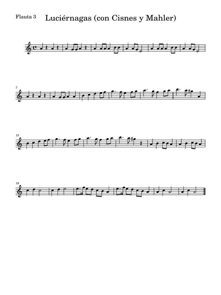 Luciérnagas (Cisnes y Mahler) FL 3-Flauta - 3 | PDF