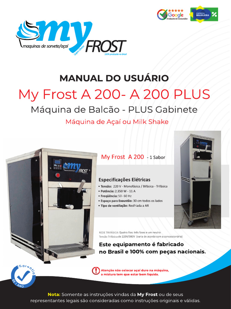 Manual - My Frost A 200 - 2023 | PDF