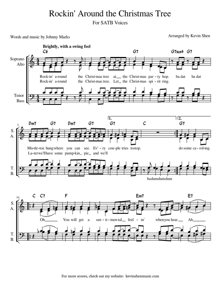 Rockin Around The Christmas Tree SATB A Cappella | PDF | Musical ...