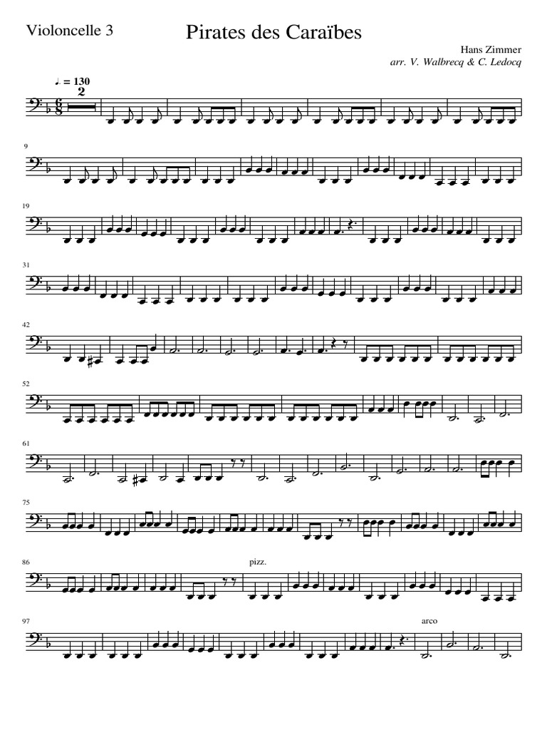 Pirate Des Caraibes-Violoncelle - 3 | PDF