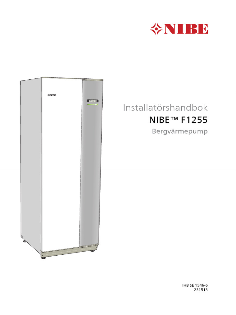 Installatörshandbok: NIBE™ F1255 | PDF