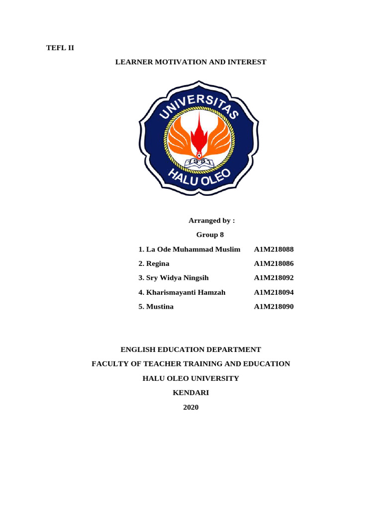 Group 8 (Learner Motivation and Interest) | PDF | Motivational | Motivation
