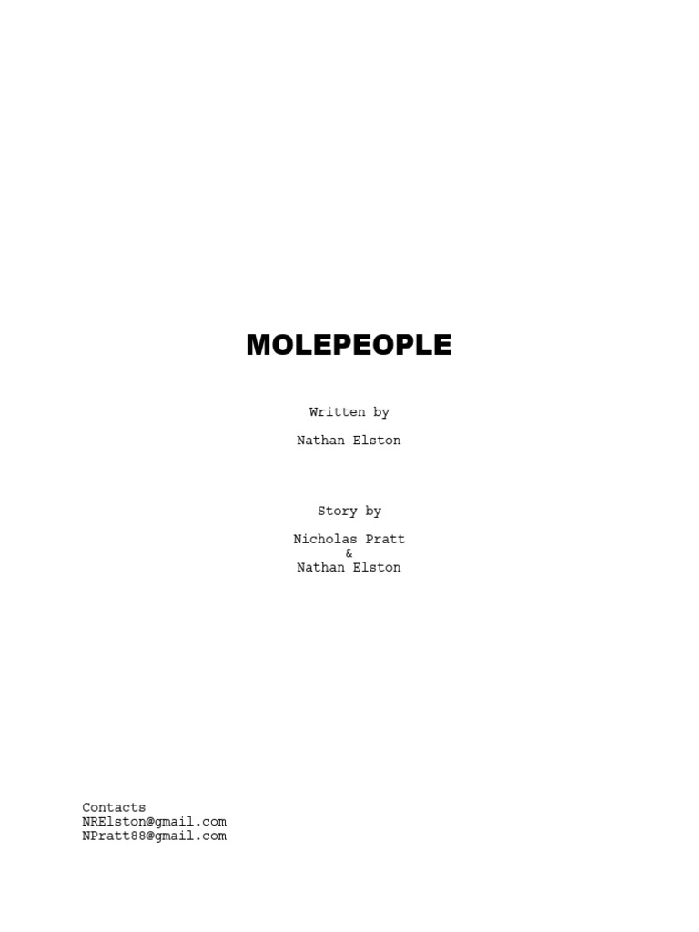 MOLEPEOPLE by Nathan Elston | PDF