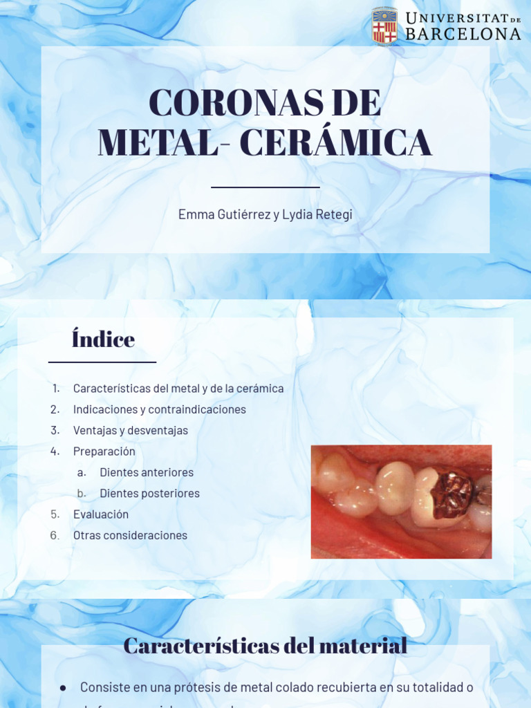 Coronas de Metal-Cerámica | PDF | Diente | Anatomia dental