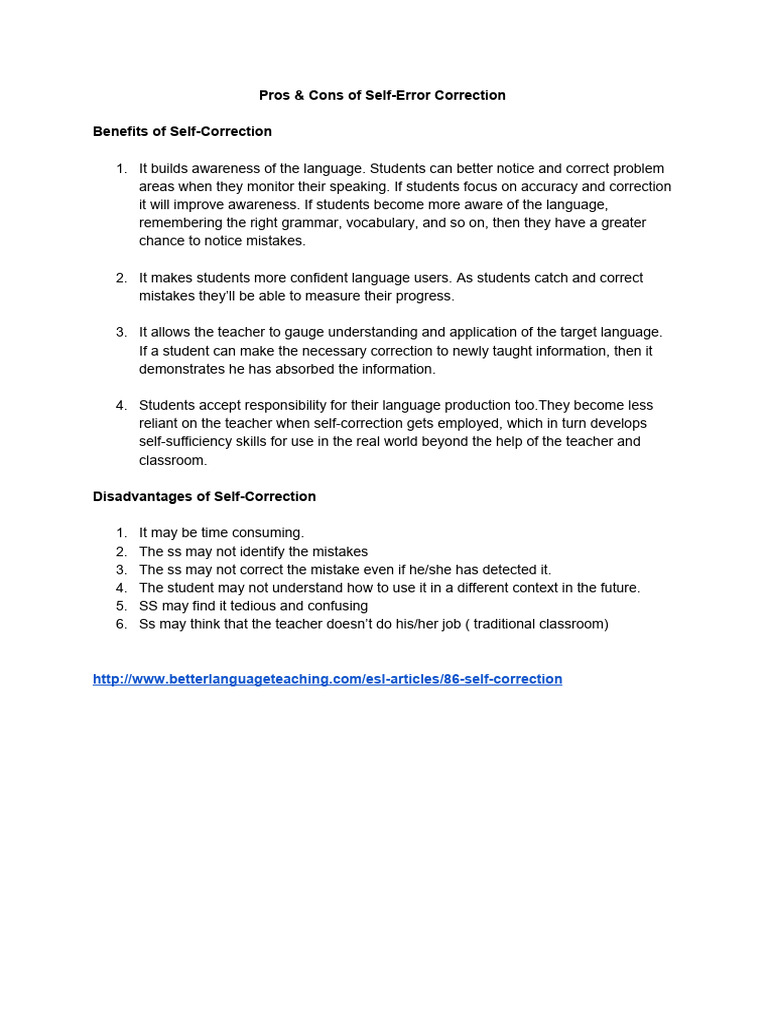 Self - Correction | PDF