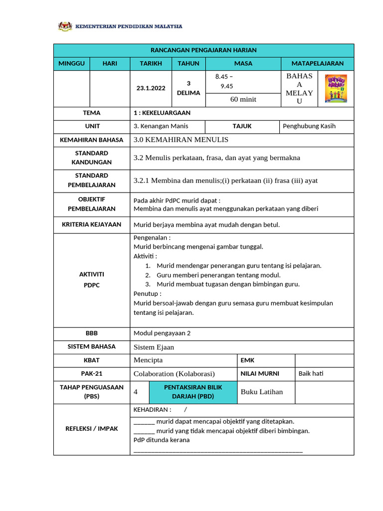 RPH BM THN 3-Unit 3 | PDF