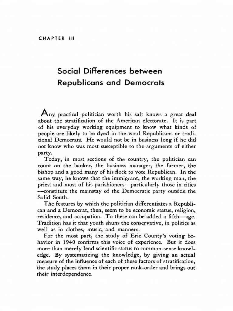 Social Differences Between Republicans and Democrats | PDF ...