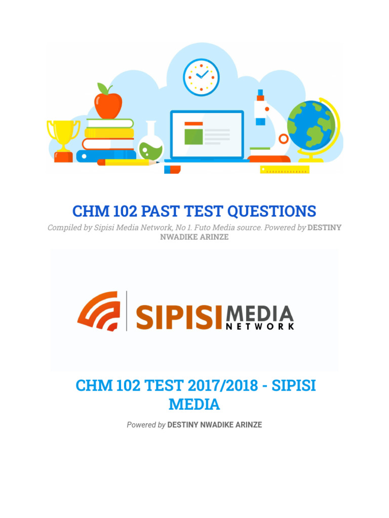 CHM 102 Past Test Questions Compilation | PDF | Alkene | Isomer