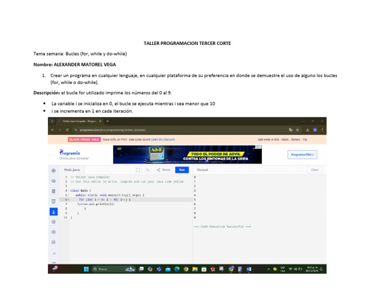 Taller Programacion Tercer Corte | PDF