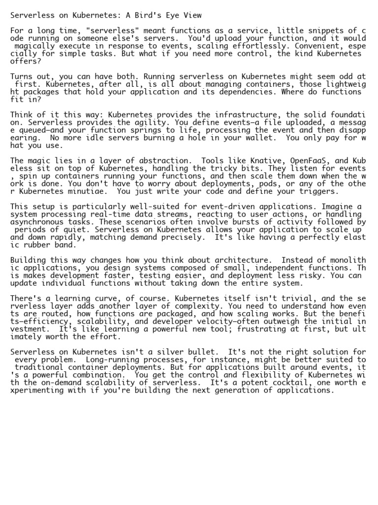 How To Use Serverless For Event Driven Applications On Kubernetes Pdf Computer Architecture