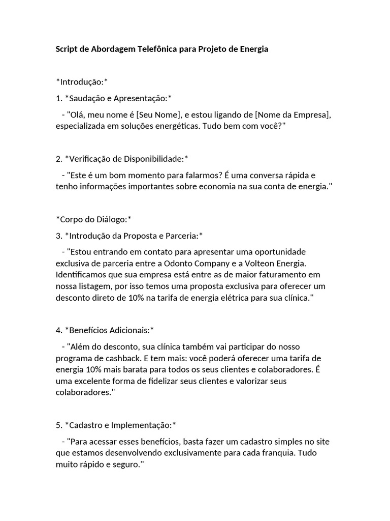 Script de Abordagem VOLTEON | PDF