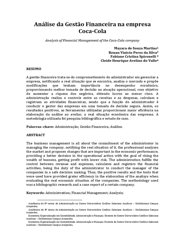 Artigo Gestao Financeira Pronto | PDF | Fluxo de caixa | Balancete