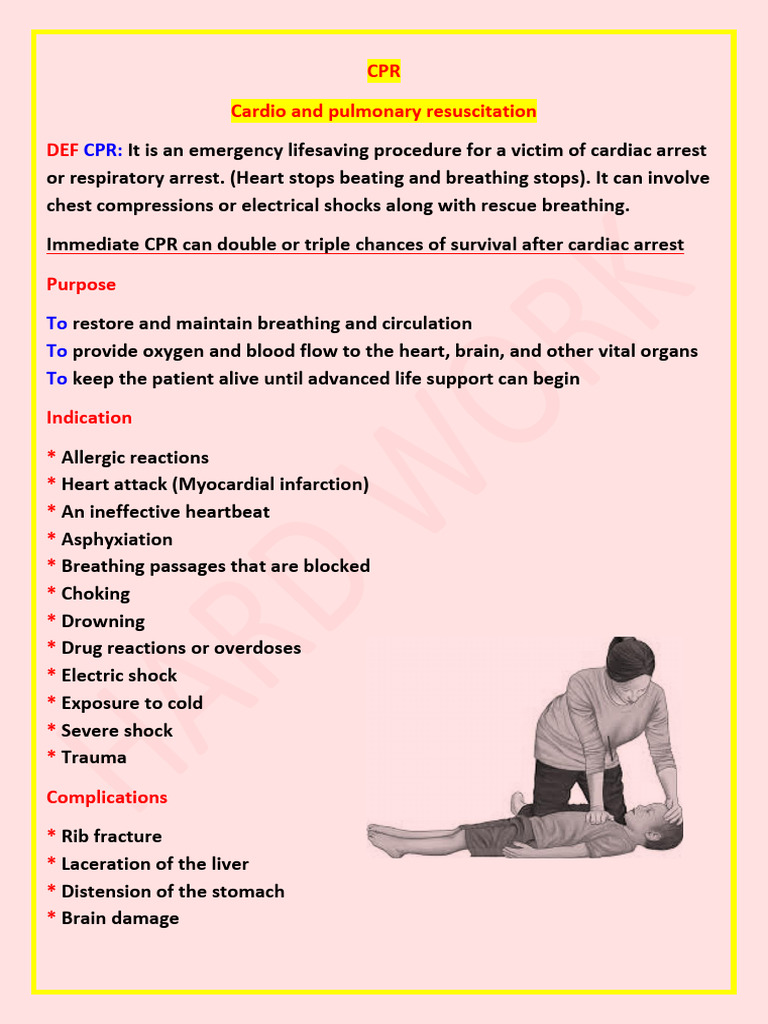 CPR Cardio and Pulmonary Resuscitation DEF | PDF