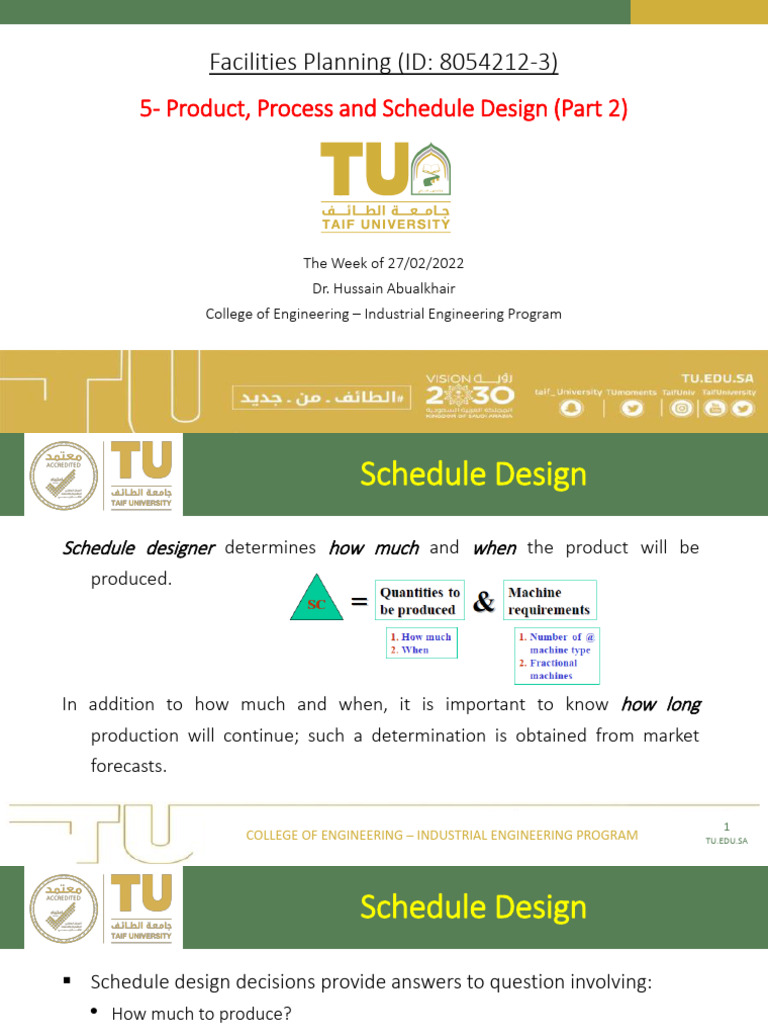 5 - Product, Process and Schedule Design (Part2) | PDF