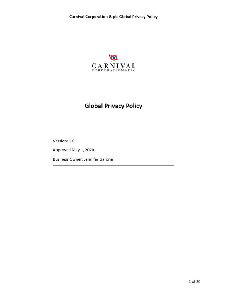 Global Privacy Policy | PDF | Privacy | Regulatory Compliance