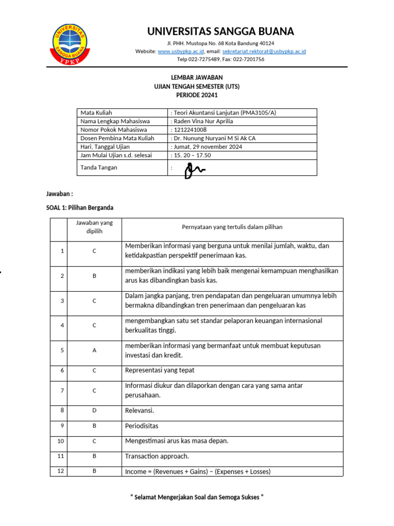 2024-11-29-Lembar Jawaban UTS TA Raden Vina | PDF