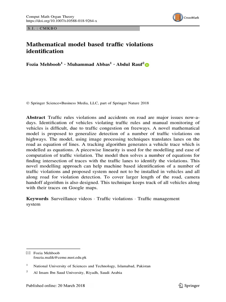 Traffic Rule Violation Identification | PDF | Traffic | Visual Cortex