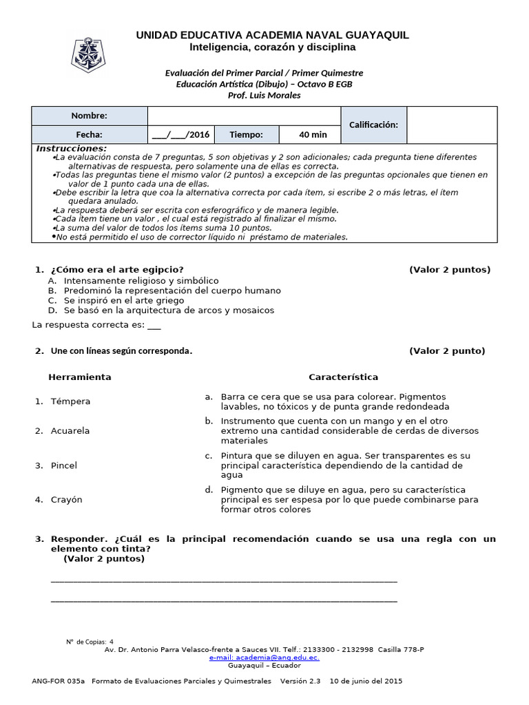 Octavo Año Dibujo | PDF | Pinturas