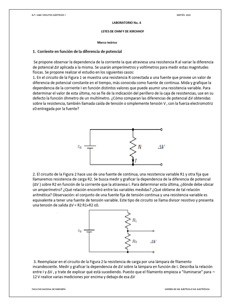 Práctica de Circuitos Eléctricos | PDF | Resistencia Eléctrica y Conductancia | voltaje