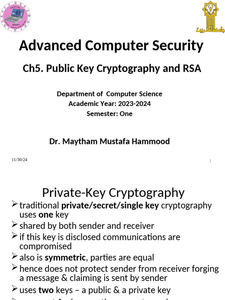 Ch05 - Public Key Cryptography | PDF | Public Key Cryptography | Cryptography