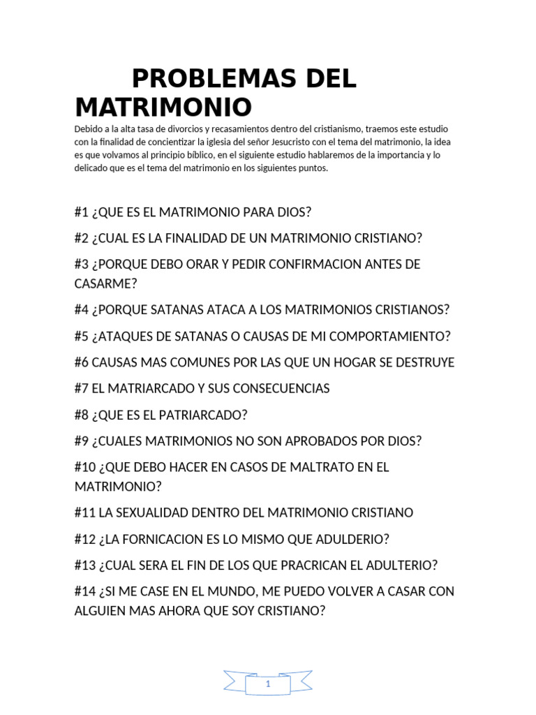 Que Es El Matrimonio | PDF
